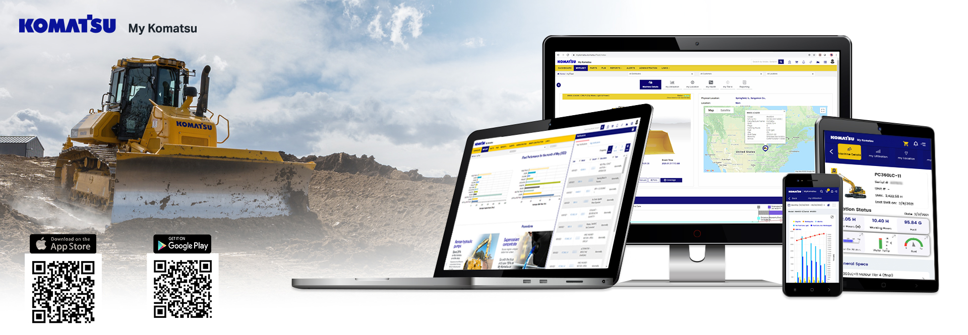 My Komatsu – Remote Fleet Management and Komatsu Parts Ordering